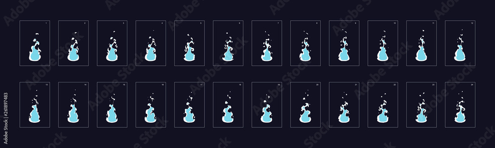 Smoke animation. Smoke explosion effect. Sprite sheet for game, cartoon ...