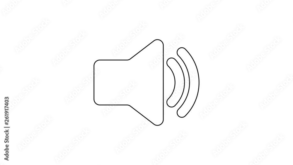 Grey Speaker volume icon - audio voice sound symbol, media music line ...