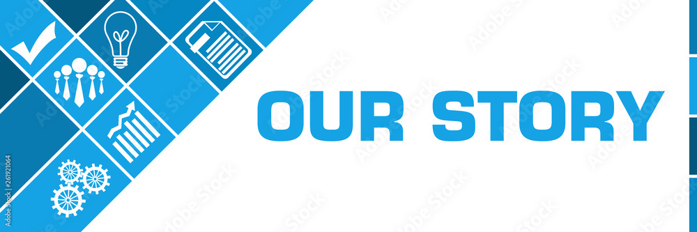 Our Story Business Symbols Blue Left Triangles Stock Illustration ...