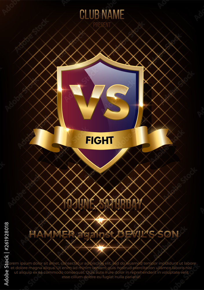 Battle vector banner concept. Competition illustration with glowing ...
