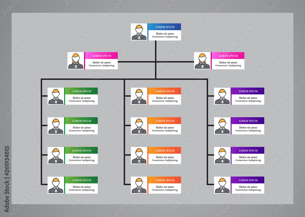 Organization Chart Infographics Stock Vector | Adobe Stock