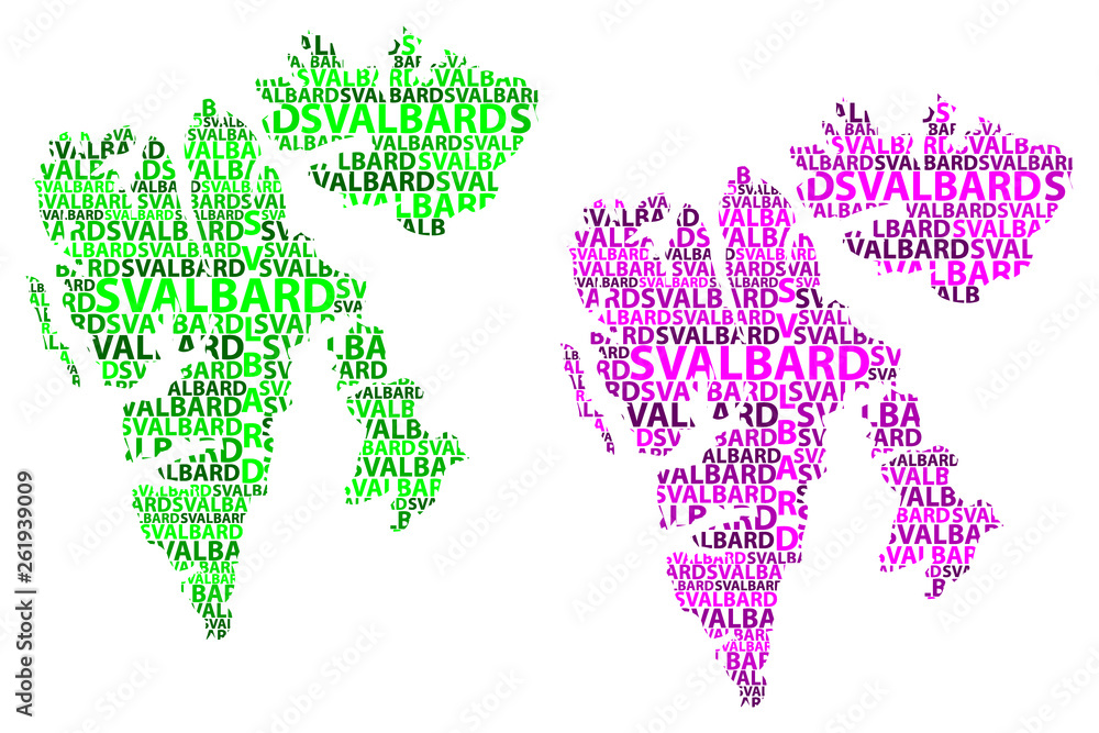 Sketch Svalbard letter text map, Svalbard (Kingdom of Norway, Norwegian ...