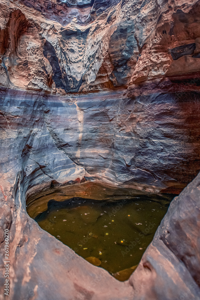 inside the Khazali Canyon in incredible lunar landscape in Wadi Rum in ...