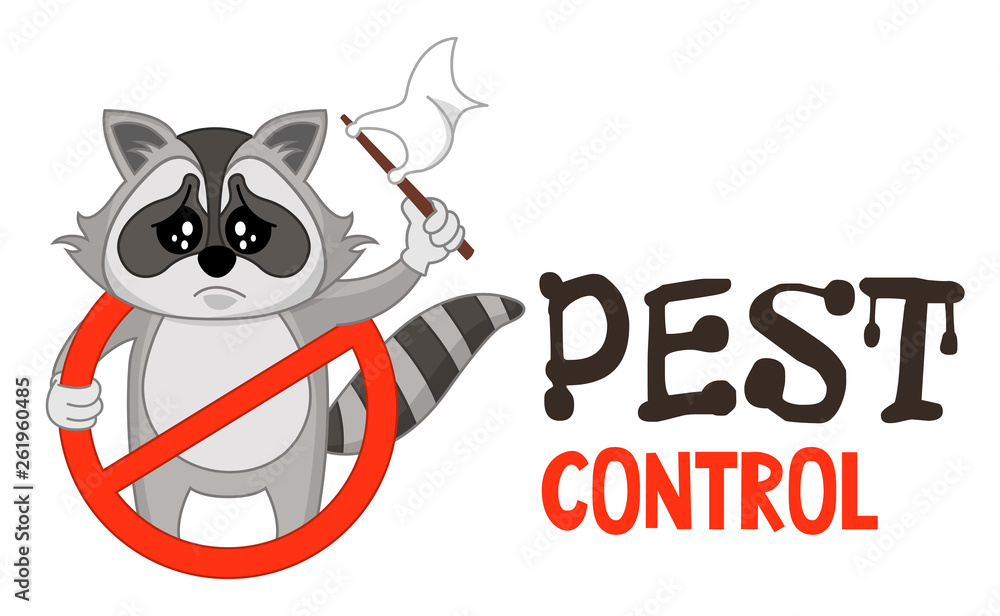 Funny vector illustration of pest control logo for fumigation business ...