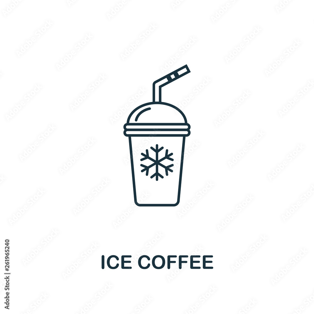 Ice Coffee icon. Thin line symbol design from coffe shop icon ...