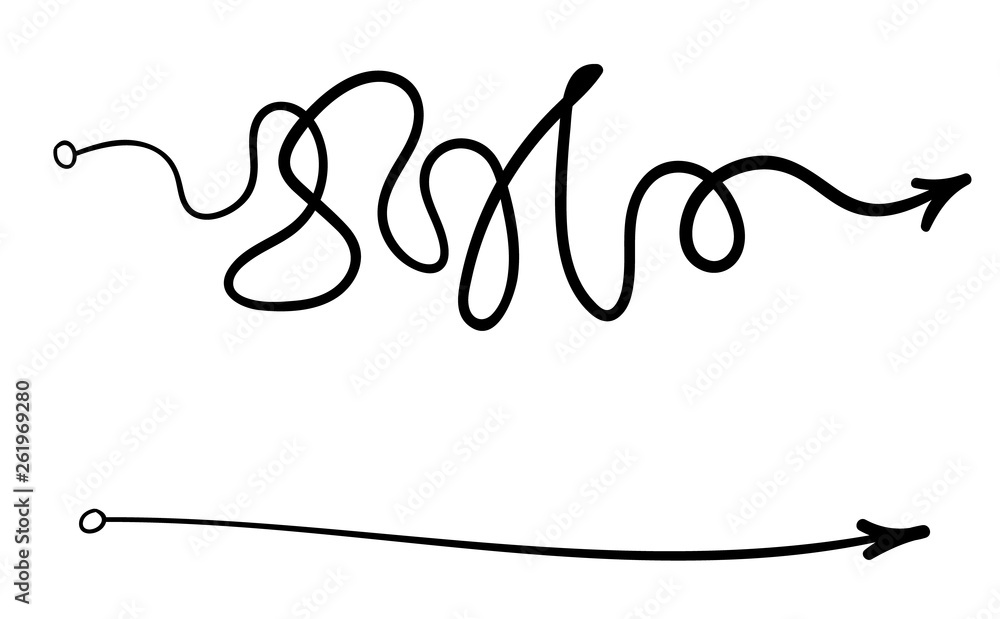 Vektorová grafika „messy line like hard and easy way. flat linear trend ...