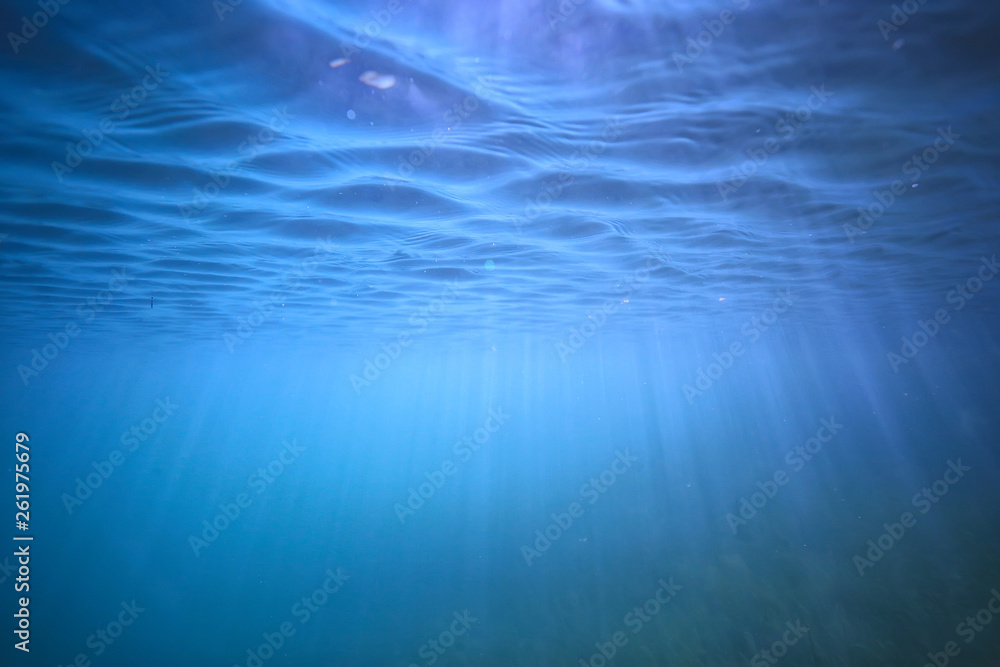 ocean water blue background underwater rays sun / abstract blue ...