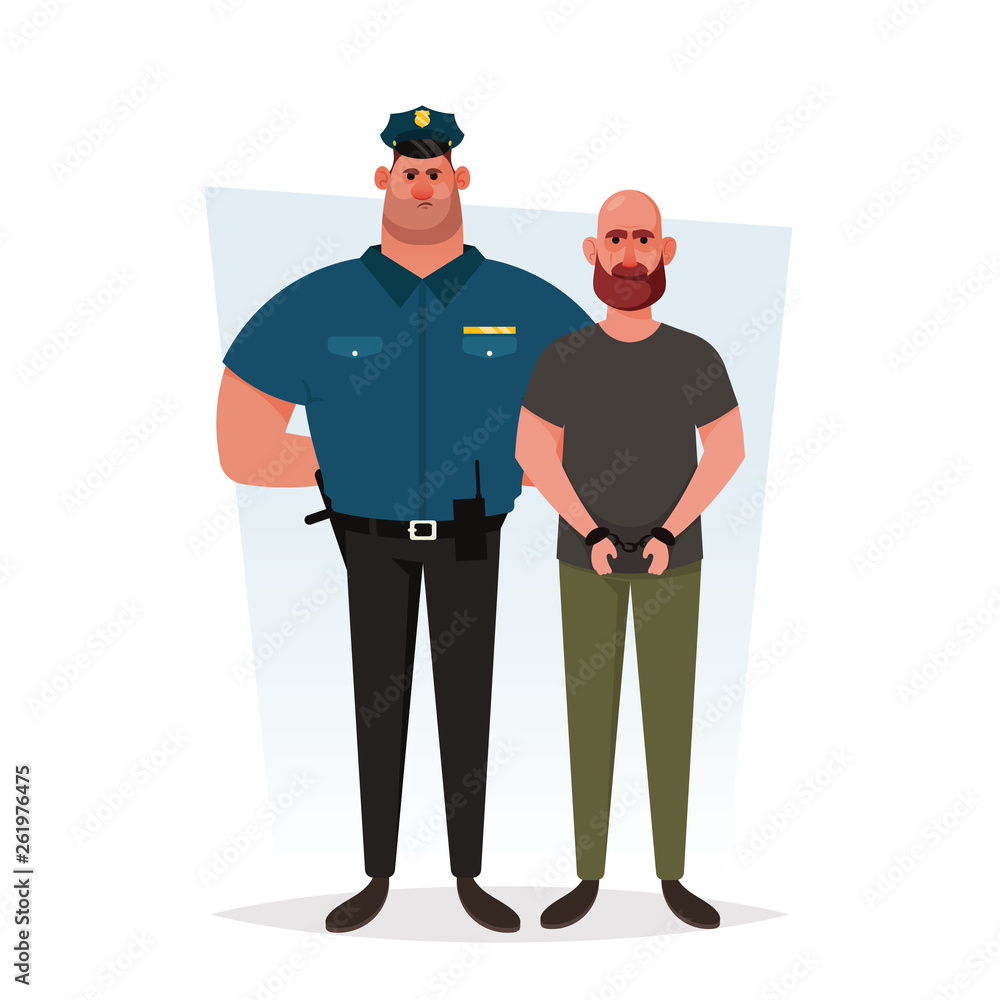 Police Officer Arresting Cartoon