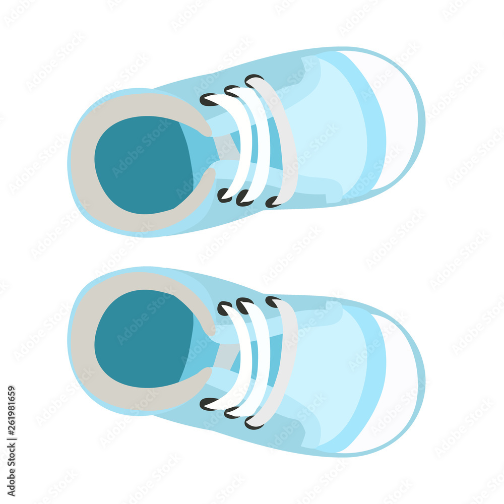 children's sneakers shoes, top view, isolated, vector Stock Vector ...