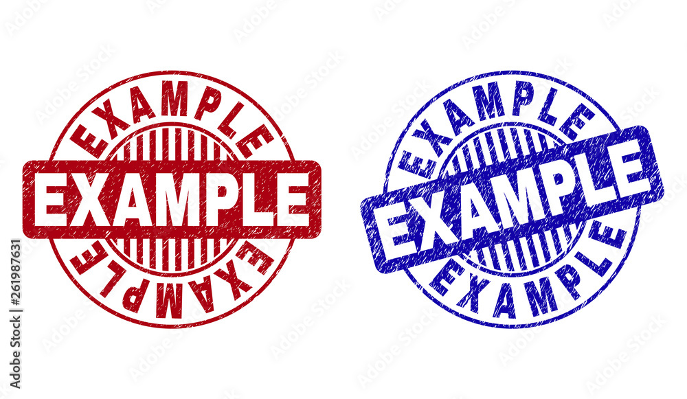 Vecteur Stock Grunge EXAMPLE round stamp seals isolated on a white ...