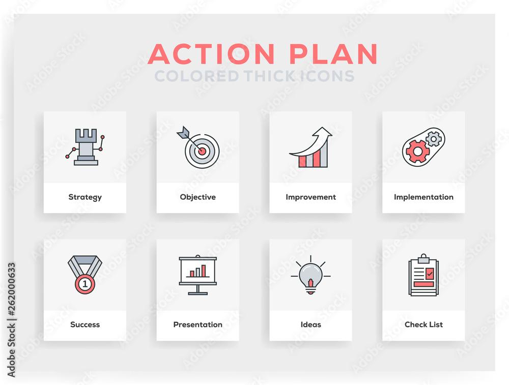Action Plan Icon Design Stock Vector | Adobe Stock