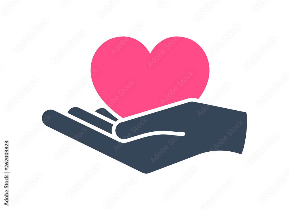 Heart in hand. Giving heart logo template for transplant ,organ ...