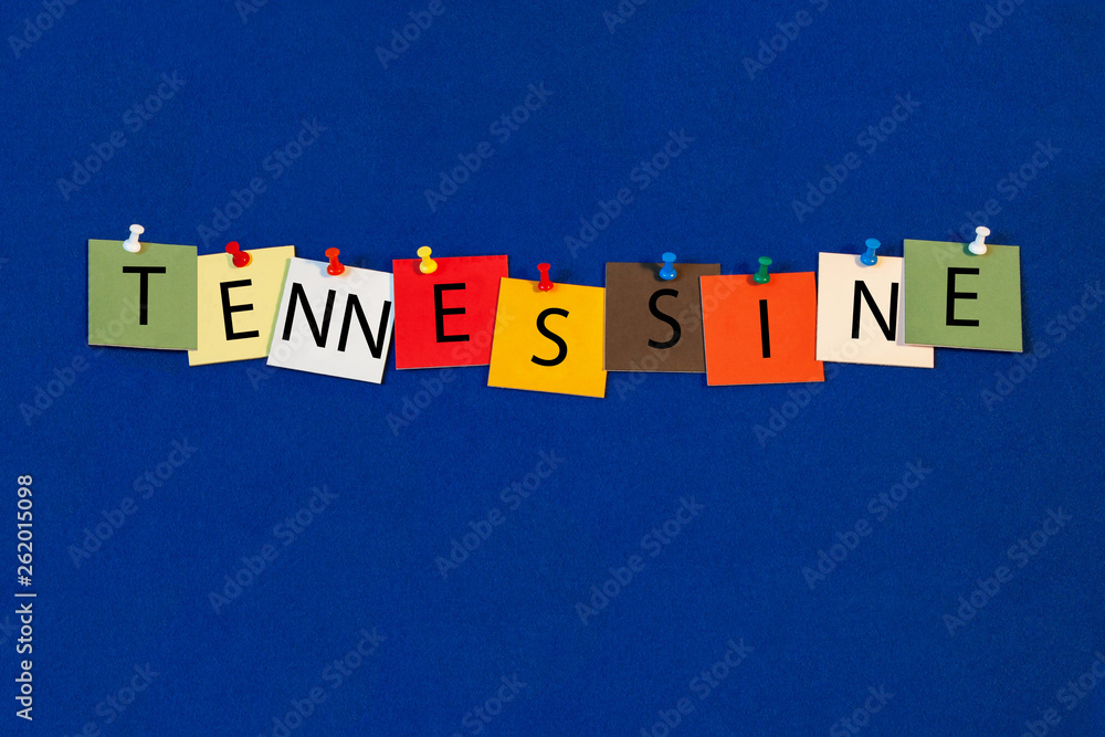 Tennessine – one of a complete periodic table series of element names ...