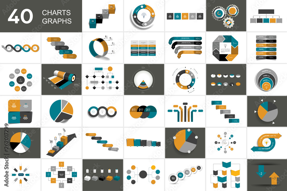 Big set of chart, graph, scheme, infographic. Stock Vector | Adobe Stock