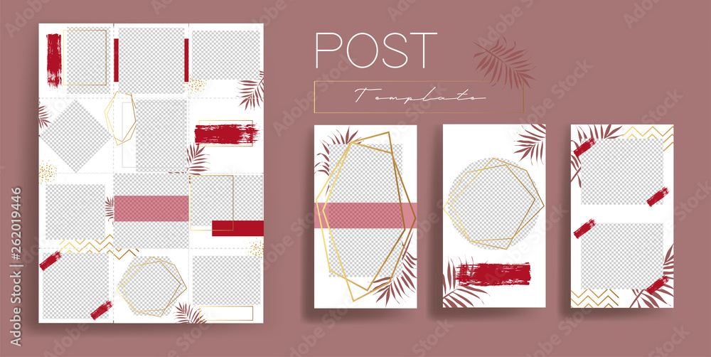 Design backgrounds for social media banner.Set of instagram post frame ...