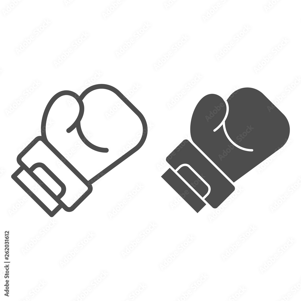 Boxing glove line and glyph icon. Sport equipment vector illustration ...