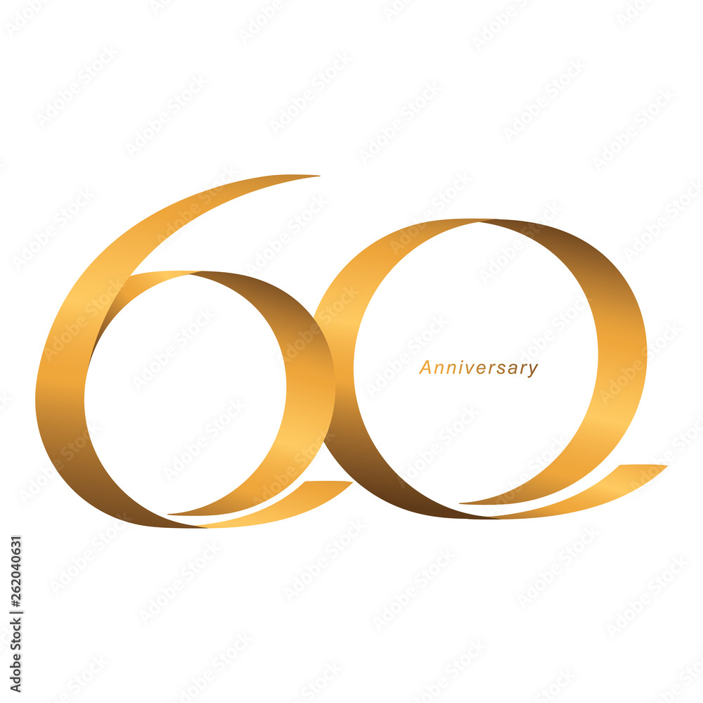 Handwriting, Celebrating, anniversary of number 60th year anniversary ...