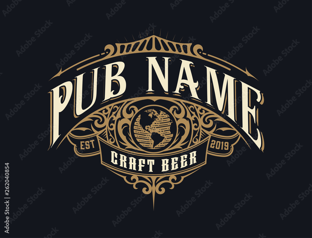 Vintage Pub logo. Vector layered Stock Vector | Adobe Stock
