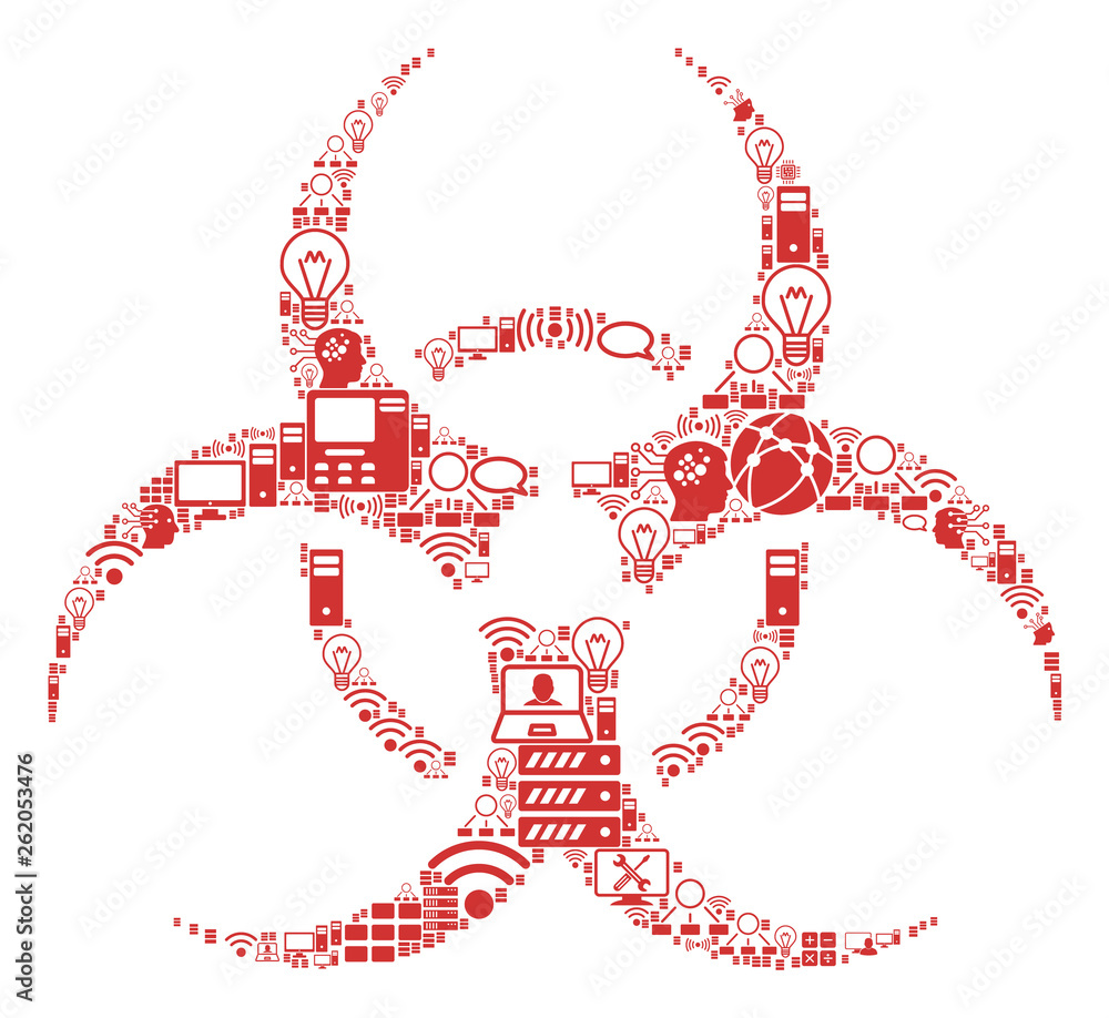 Biohazard collage icon done for bigdata and computing illustrations ...
