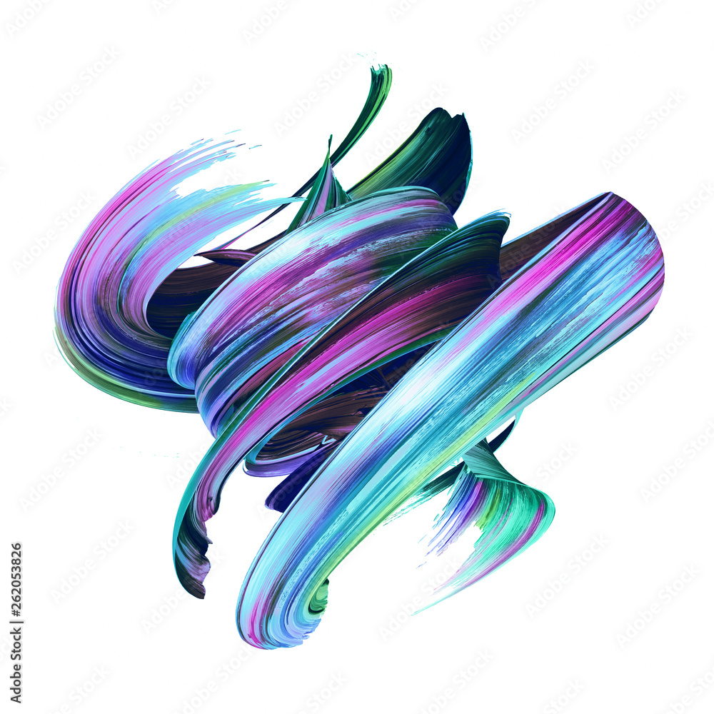 3d render, abstract brush stroke, creative smear clip art, paint splash ...