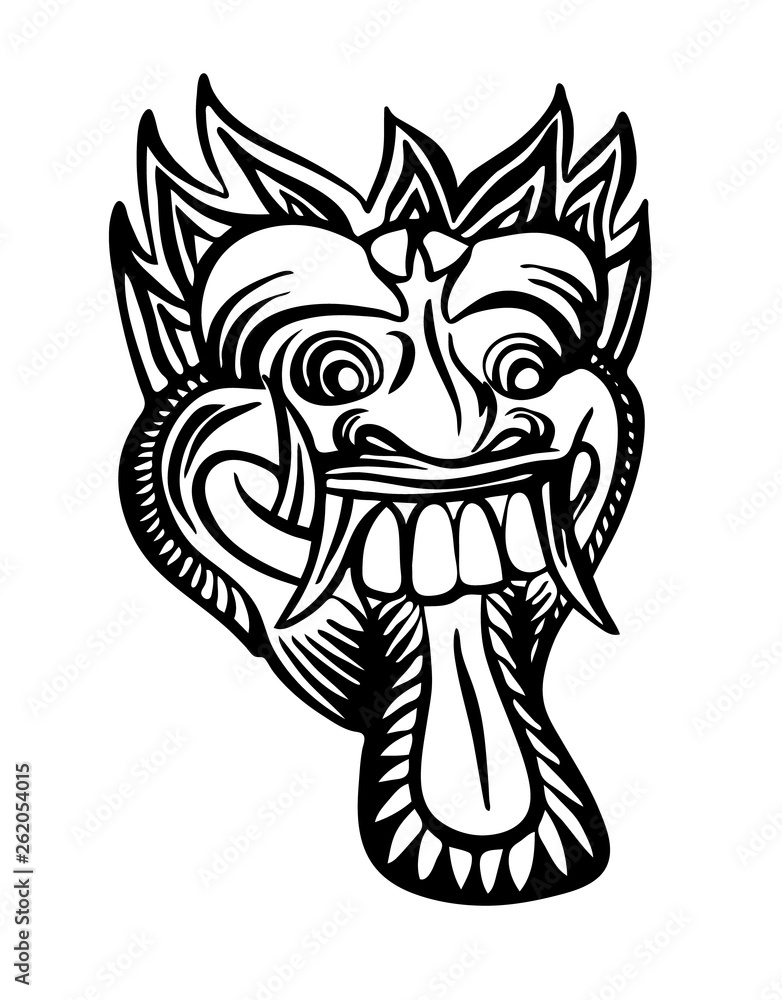 Barong Mask Drawing