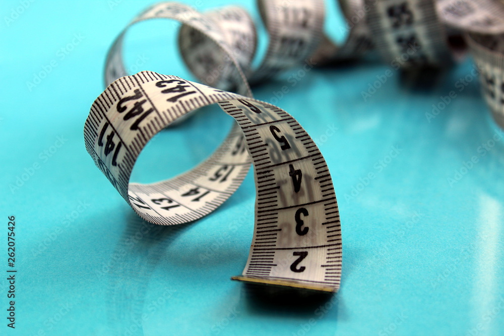 flexible measure accuracy centimeter background black blue close detail ...