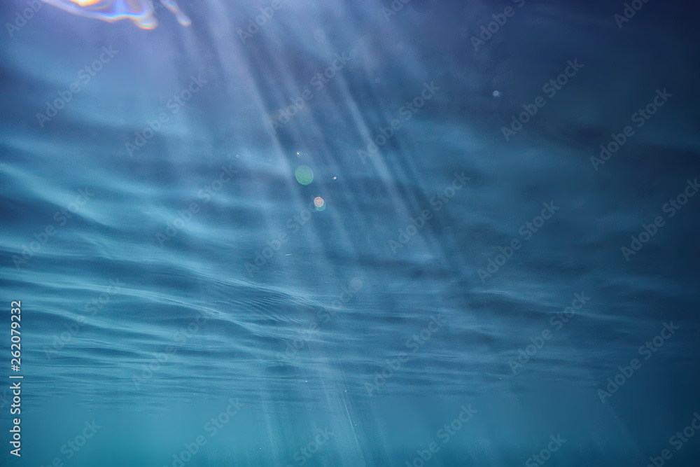 ocean water blue background underwater rays sun / abstract blue ...
