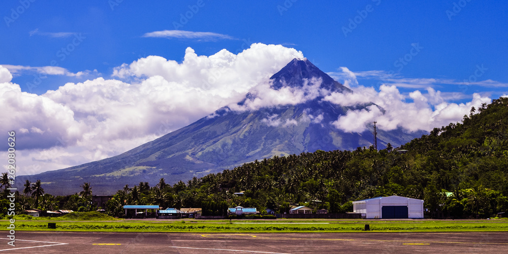 Mayon Volcano as seen from Legaspi City airport - Legaspi, Albay ...