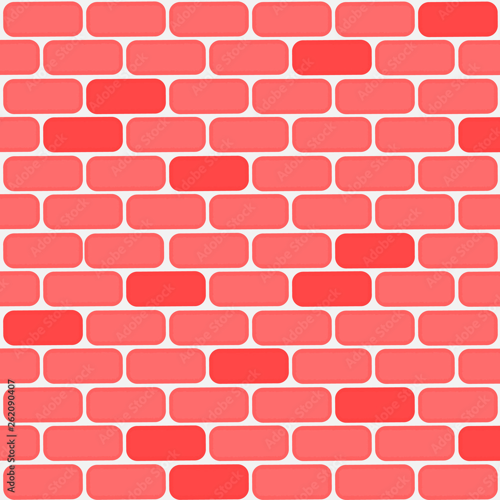 Red brick wall textured pattern background, cartoon style vector art ...