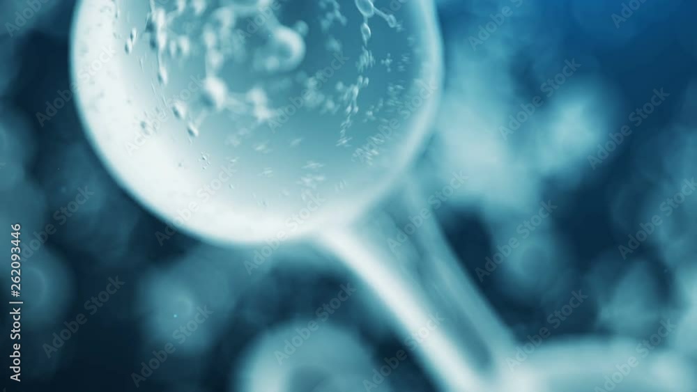 3D animation molecule structure. Scientific medical background with ...