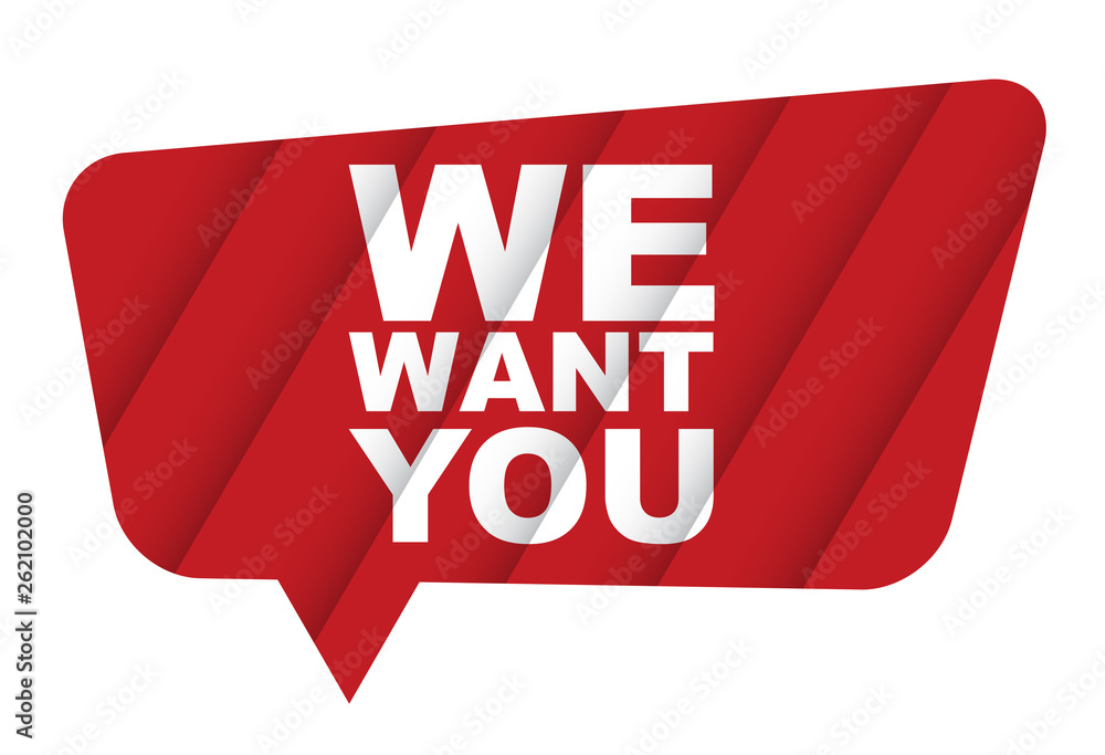 red vector banner we want you Stock Vector | Adobe Stock