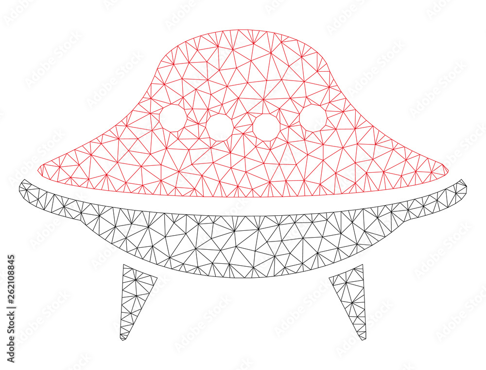 Mesh alien spaceship polygonal 2d illustration. Abstract mesh lines and ... Mesh alien spaceship polygonal 2d illustration. Abstract mesh lines and ...