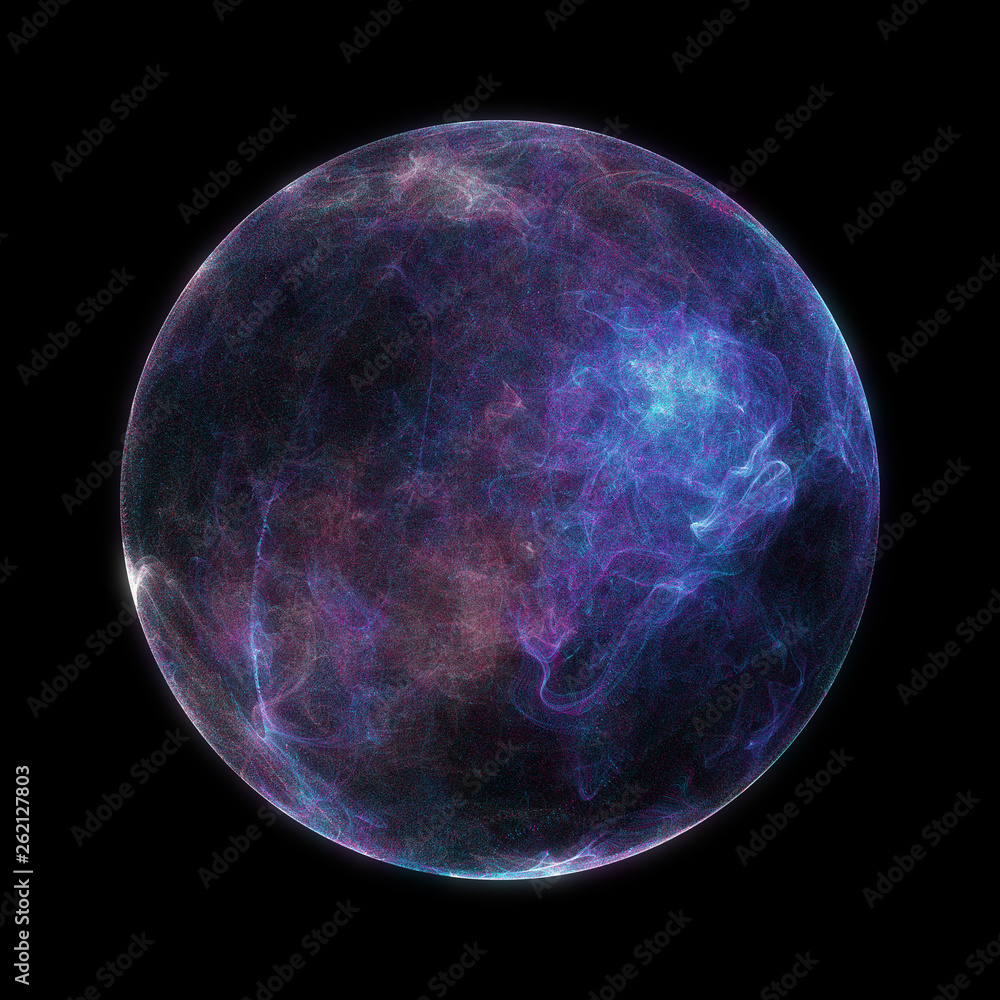 Abstract particle sphere, science background.Virtual flow big binary ...