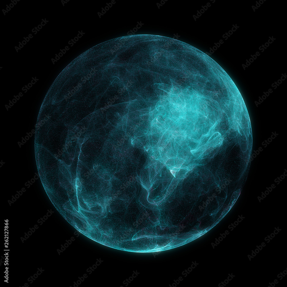 Abstract particle sphere, science background.Virtual flow big binary ...