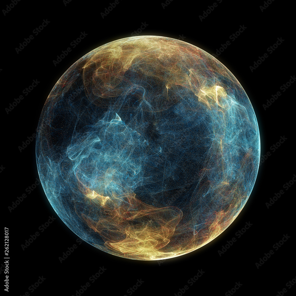 Abstract particle sphere, science background.Virtual flow big binary ...