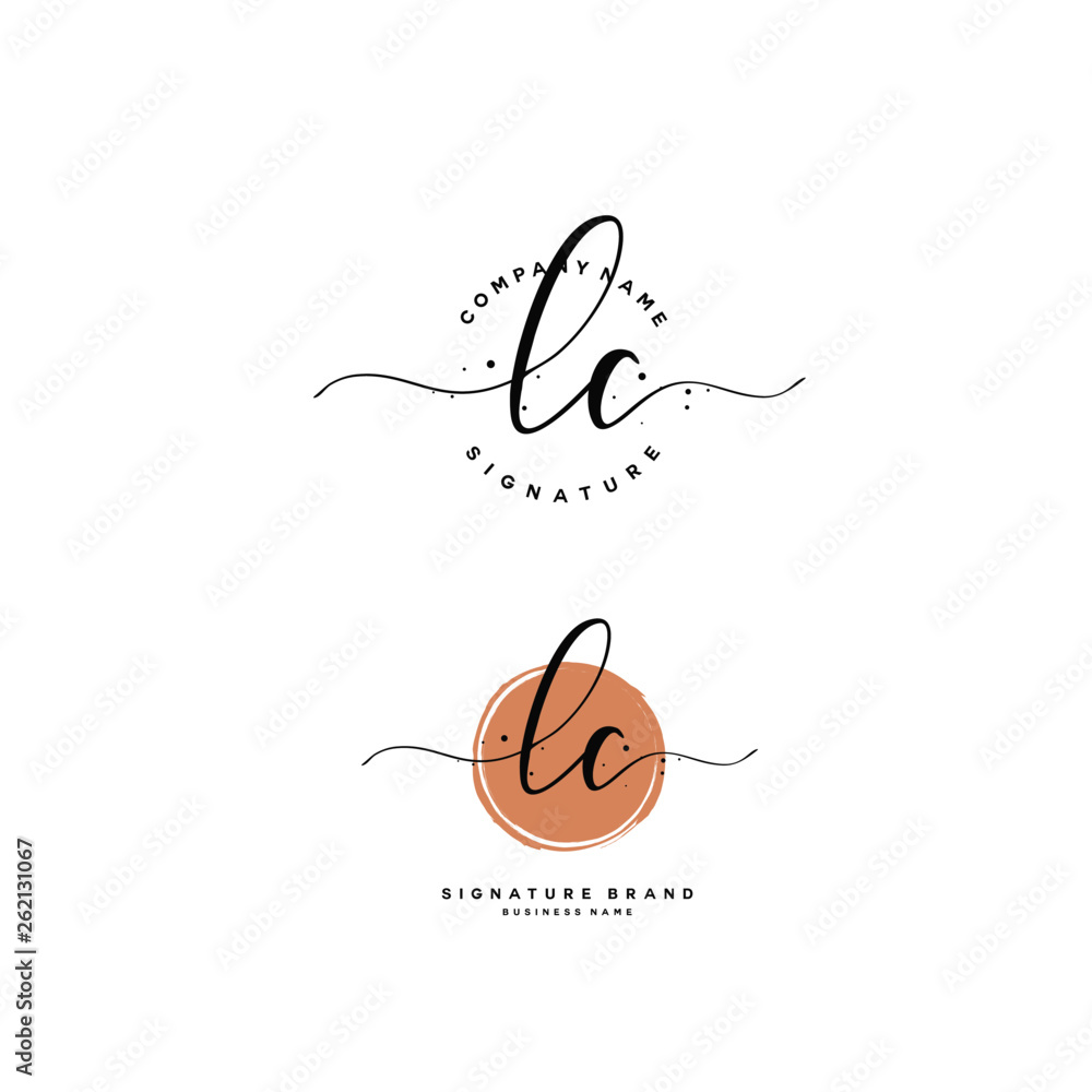 L C LC Initial letter handwriting and signature logo. Stock Vector ...