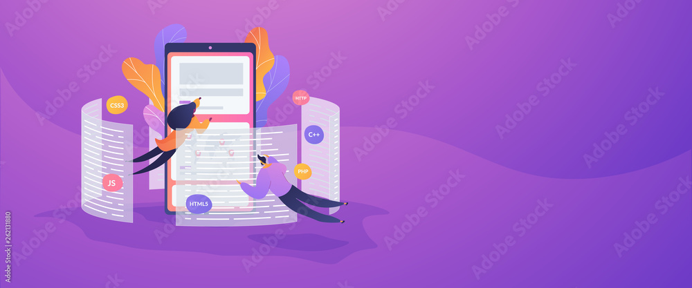 Front end development it concept. Software development process. Vector ...