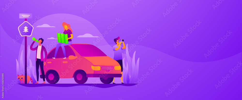 Road trip, road traveling journey, traveling by car concept. Vector ...