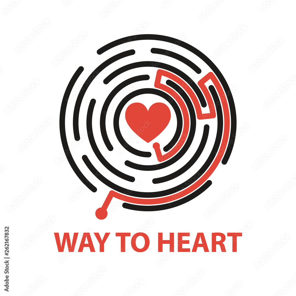 Way to heart in maze Stock Vector | Adobe Stock