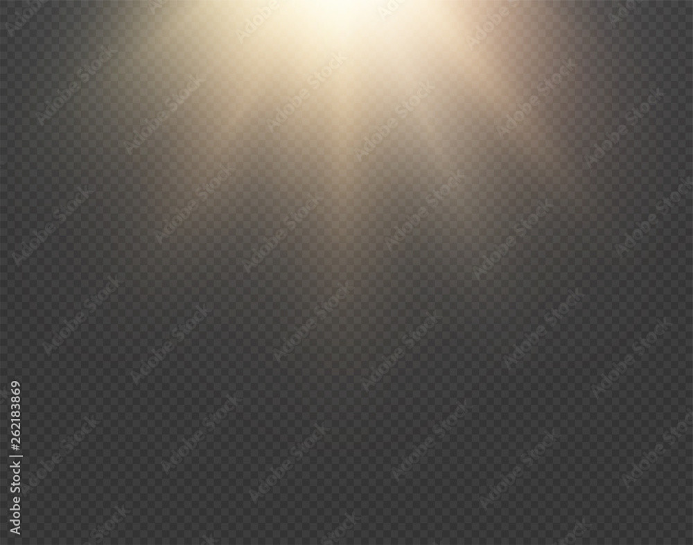 Light sun vector effect isolated on transparent background. Yellow ...
