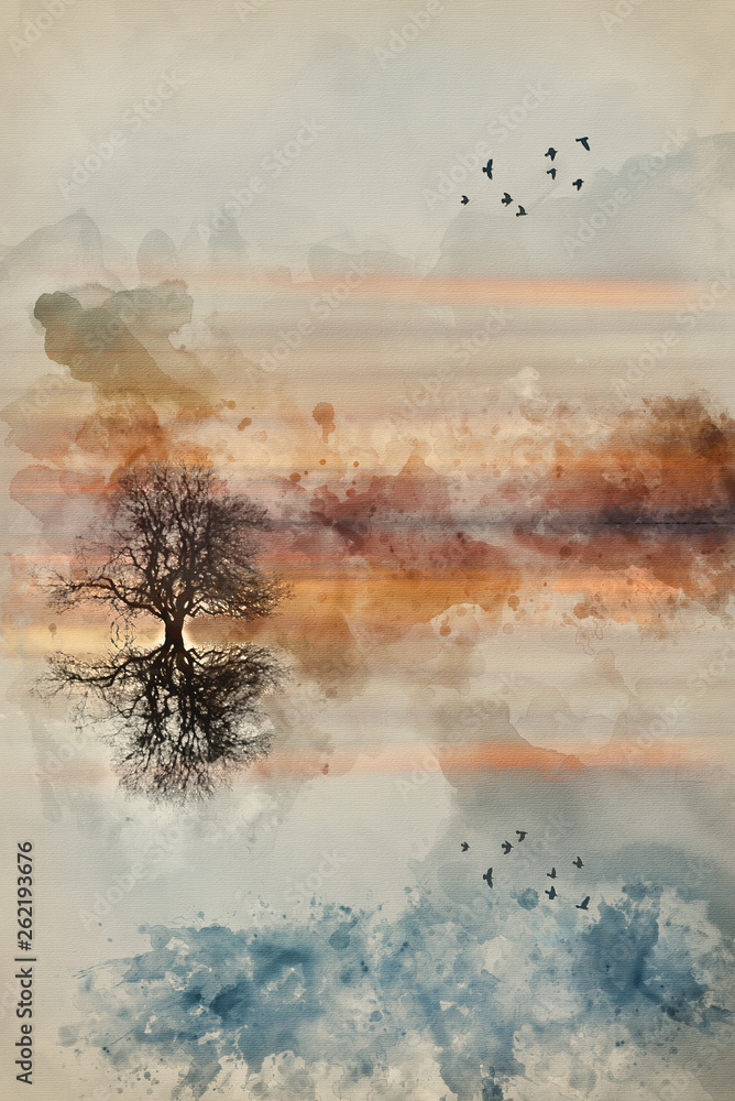 Calm Ocean Watercolor
