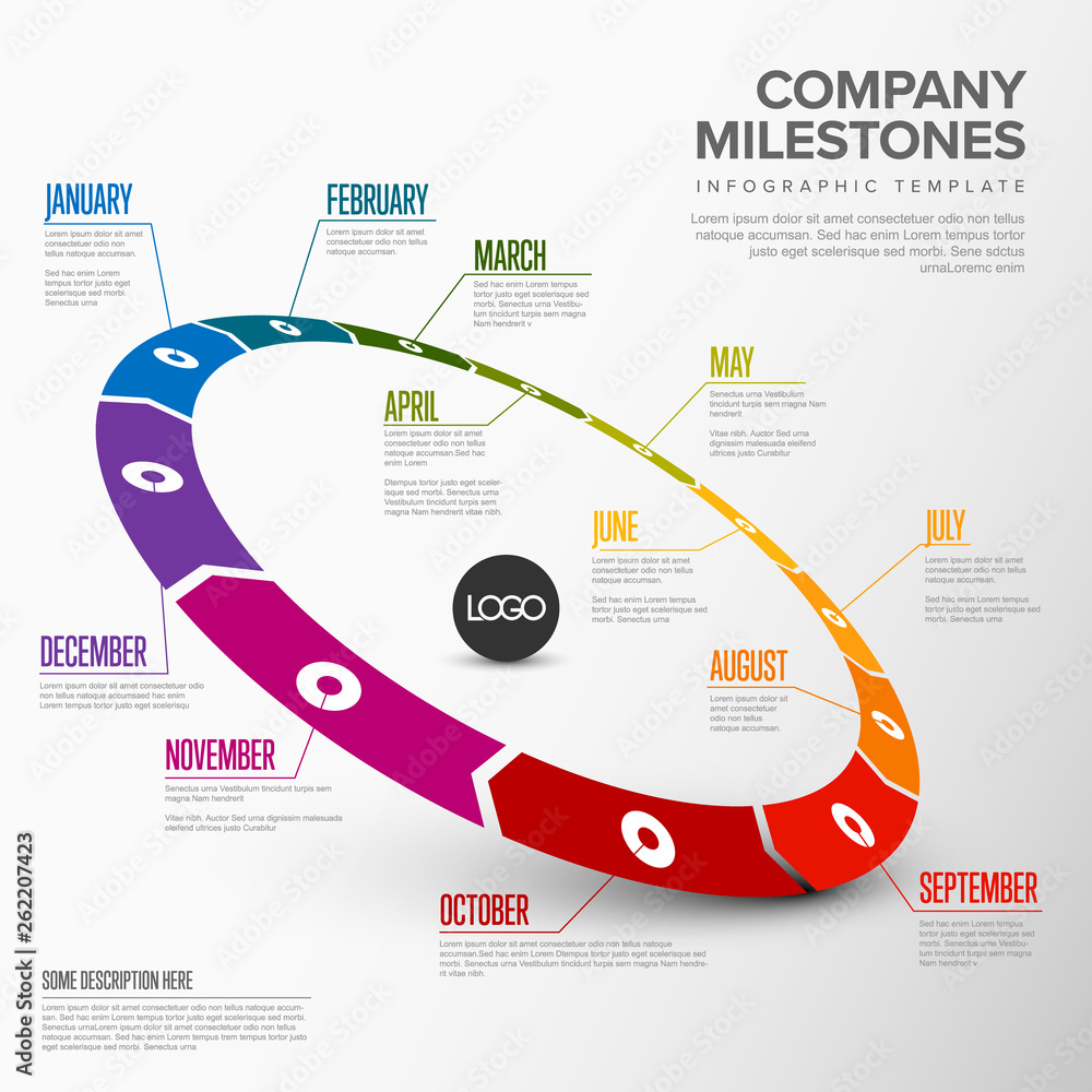 Full year circular timeline template Stock Vector | Adobe Stock Full year circular timeline template Stock Vector | Adobe Stock