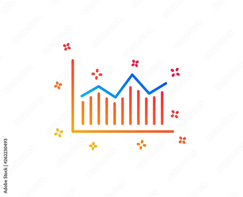 Financial chart line icon. Economic graph sign. Stock exchange symbol ...
