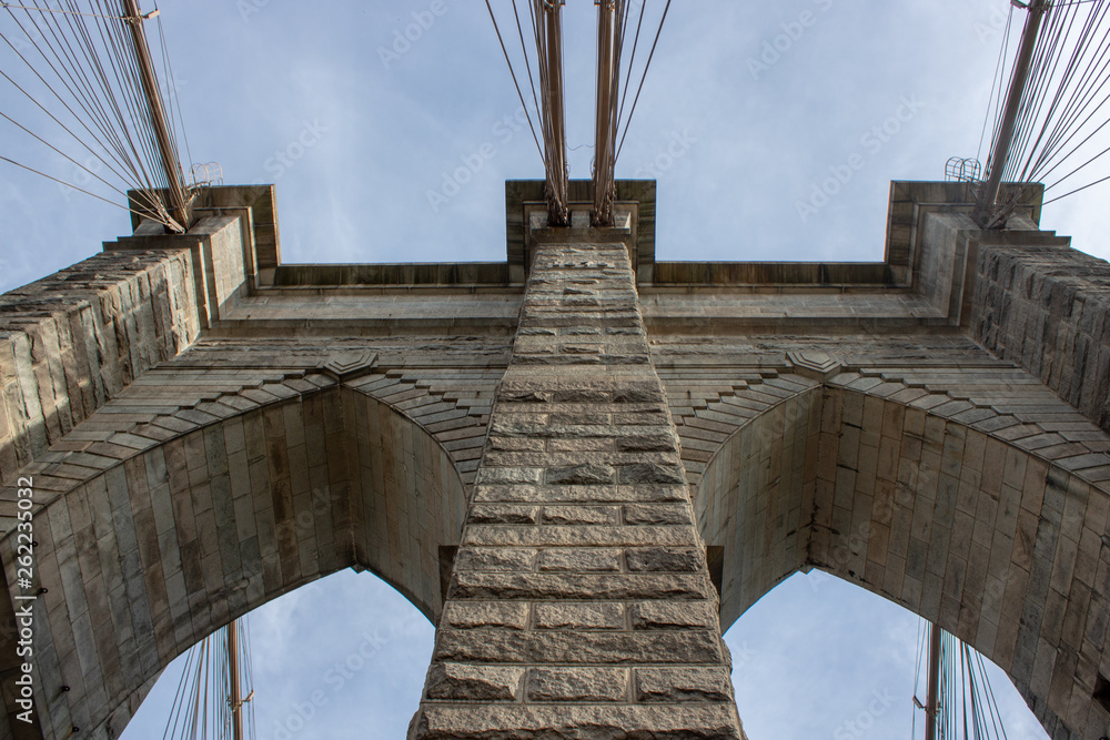 The famous Brooklyn Bridge Bridge located in New York City in the ...