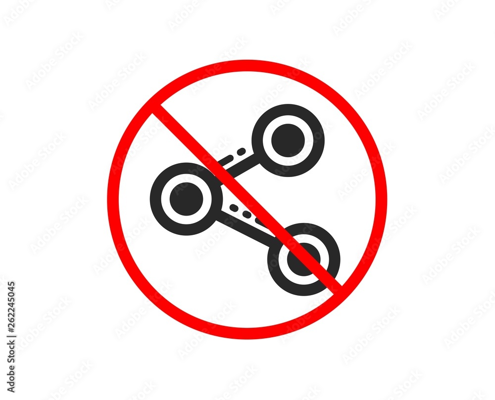 No or Stop. Share icon. Social media sign. Follow symbol. Prohibited ...