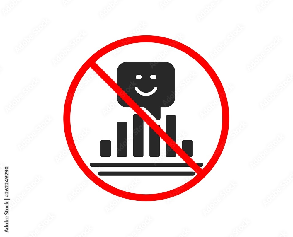 No or Stop. Smile chart icon. Positive feedback rating sign. Customer ...