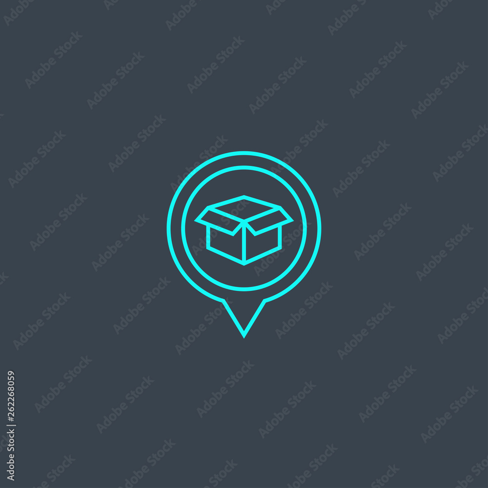 Product Positioning concept blue line icon. Simple thin element on dark ...