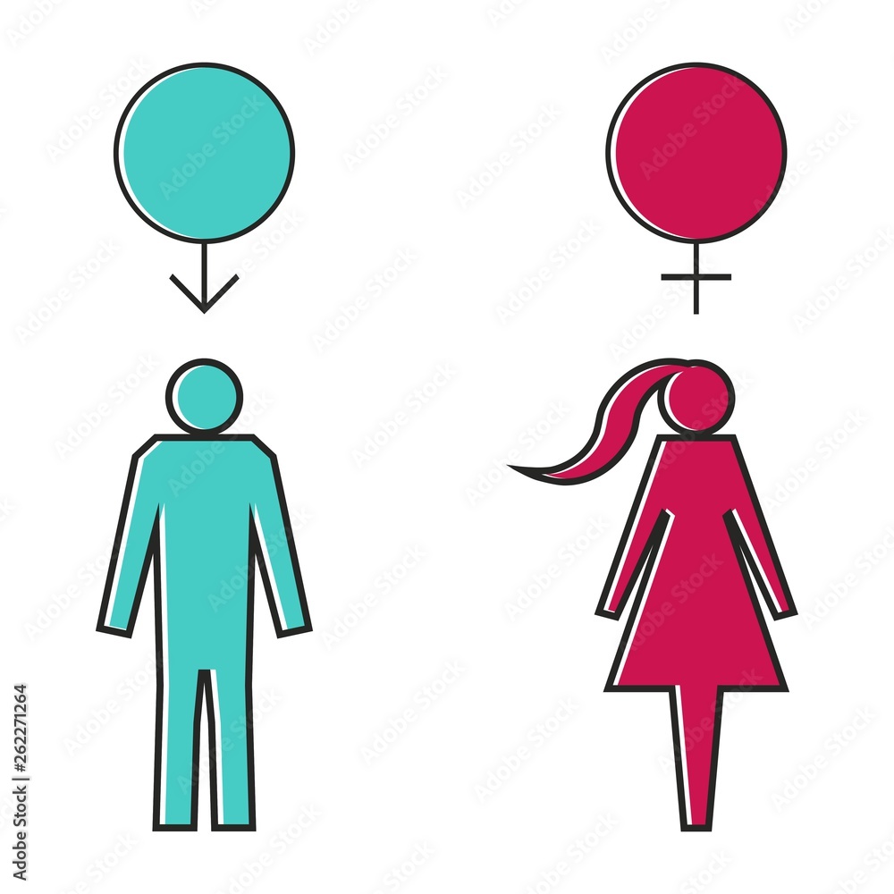 Male and female gender symbol set. Man and woman sign. Template design ...