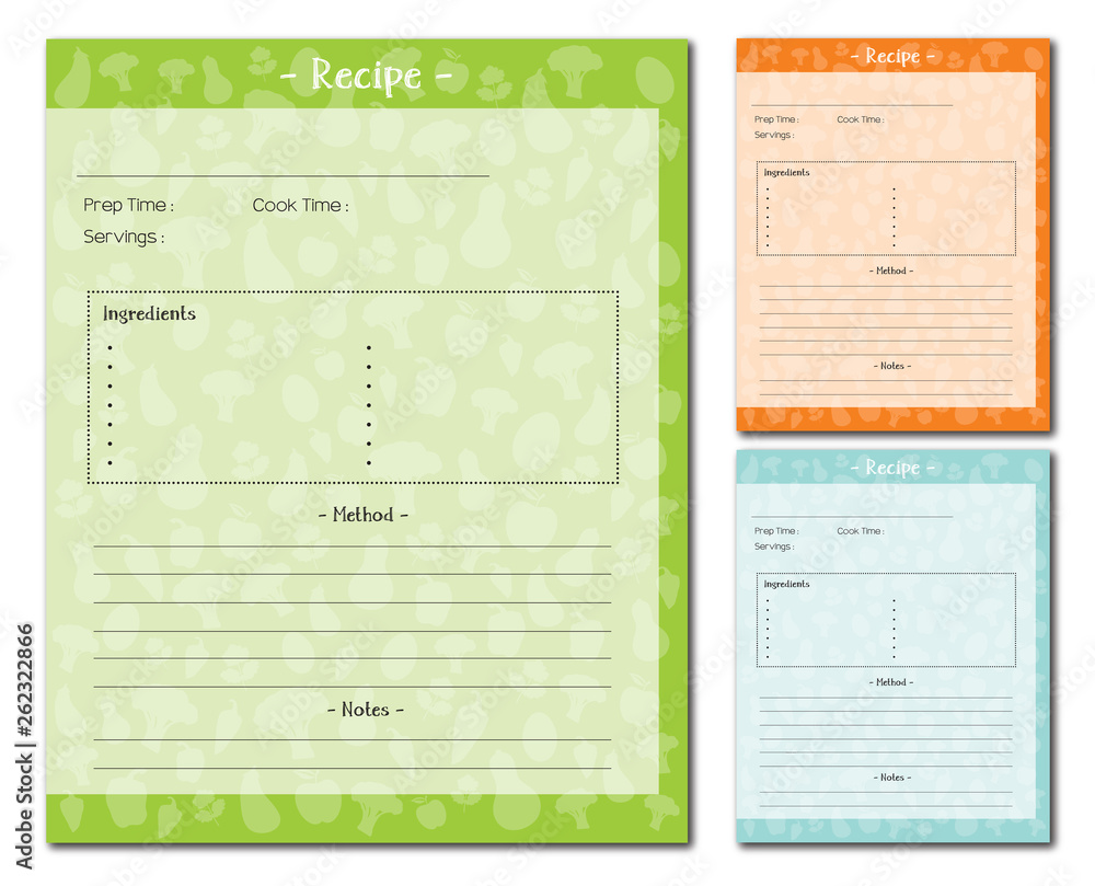 Recipe template food background vector Stock Vector | Adobe Stock