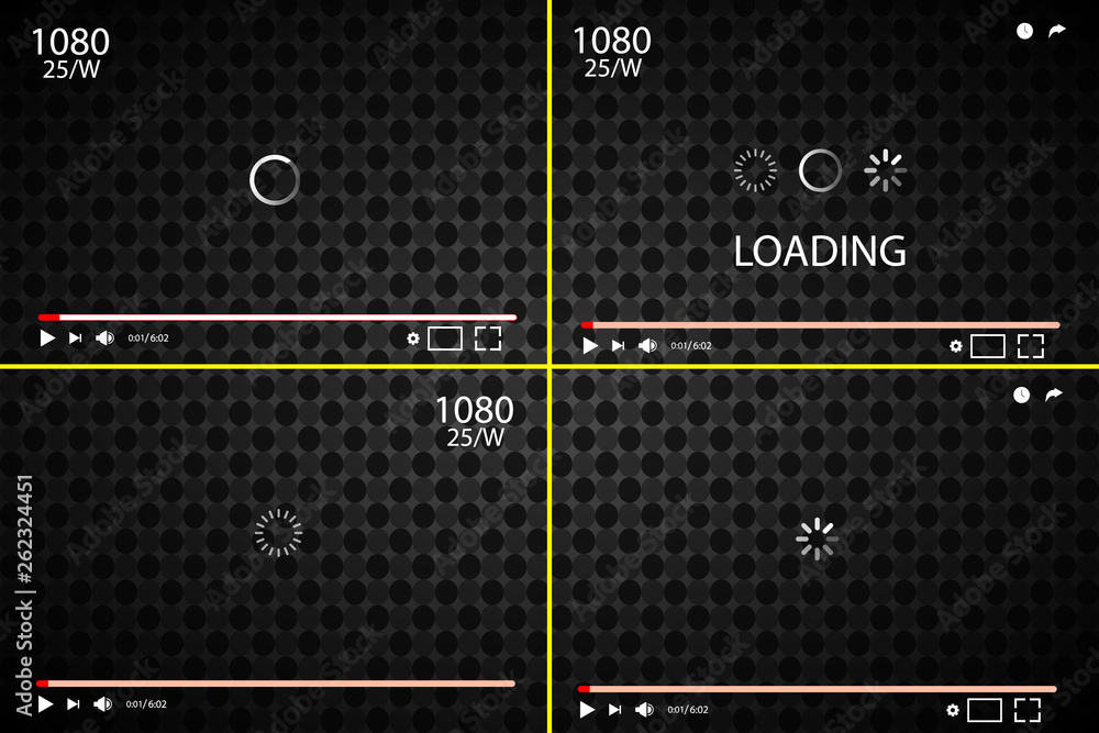Flat Video Player Interface Stock Vector Adobe Stock
